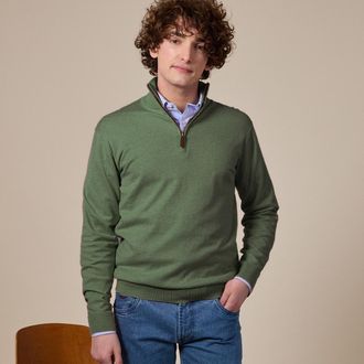 Bexley Vlad - Pull homme vert sauge chin&eacute;