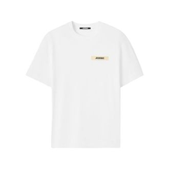Jacquemus Homme, Tops, Blanc, Taille: 2XL Le T-Shirt Gros Grain