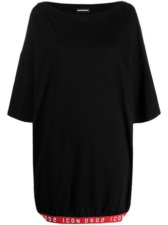 Dsquared2 robe courte &agrave; bande logo - Noir