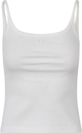 Courr&egrave;ges Femme, Tops, Blanc, Taille: 42 FR D&eacute;bardeur avec Fermeture Dos Style Lingerie
