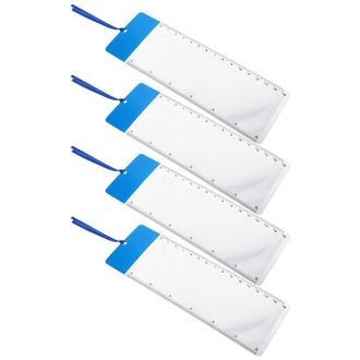 Holibanna 4 St&uuml;ck 4 St&uuml;ck-Pack Lesezeichen mit 3-facher Vergr&ouml;&szlig;erung PVC Seitenlupe Flach Leselupe f&uuml;r B&uuml;cher und Kleingedrucktes Praktische Lesehilfe f&uuml;r Senio