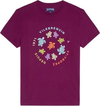Vilebrequin Homme, Tops, Violet, Taille: L Cotton T-Shirt Tortues Multicolores