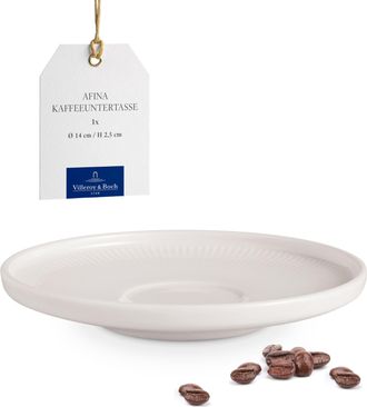 Villeroy & Boch Afina Kaffeeuntertasse aus Premium Porzellan, Untersetzer für Kaffeetassen, Made in Germany, spülmaschinenfest und mikrowellensicher, stapelbar, weiß