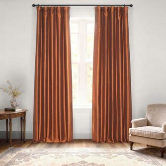 Half Price Drapes Verdunkelungsvorh&auml;nge aus Kunstseide, 308 cm lang, f&uuml;r Schlafzimmer und Wohnzimmer, Vintage-Stil, strukturiert, Verdunkelungsvorhang, 1 Panel, 120 cm 