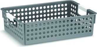 KELA Korb MIKA graue Aufbewahrungsk&ouml;rbe, Aufbewahren + Ordnen, B&uuml;rohelfer, PP-Kunststoff - Gr&ouml;&szlig;e w&auml;hlbar, Gr&ouml;&szlig;e:30x21.5x8.5cm
