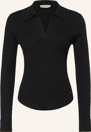 Mos Mosh Mos Mosh Strick-Poloshirt Mmronika Mit Schmucksteinen schwarz