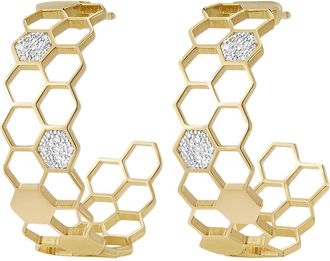 Edenly Creolen Enthüllung - Gelbgold, 18 Karat, mit Diamanten