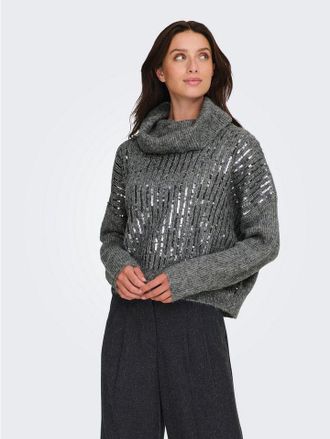 Only Rollkragenpullover ONLMIU LS COWL NECK SEQUIN EX KNT mit Pailletten-Details
