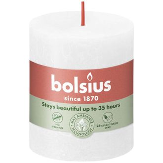 Bolsius Stumpenkerze Wolkenweiß Ø68 mm - Höhe 8 cm - Weiß - 35 Brennstunden