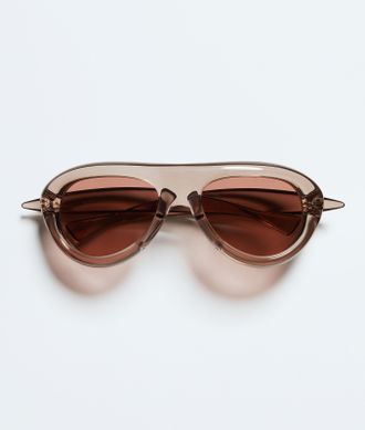 Bottega Veneta Lunettes de soleil aviateur Sardine - Marron - Unisex - Unisex