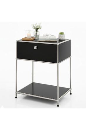 Floordirekt Standregal Concept Epure Mk-139, Schwarz, Metall, 50x65x40 cm, stehend, Wohnzimmer, Regale, B&uuml;cherregale