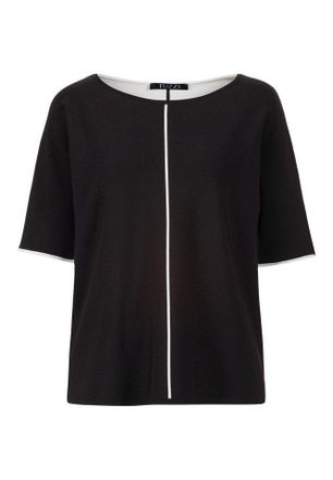 Tuzzi Nero Strickpullover mit Kontraststreifen