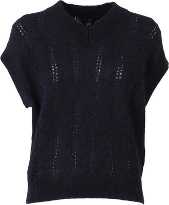 FILIPPO DE LAURENTIIS Femme, Pulls, Bleu, Taille: 38 FR Collo V SM