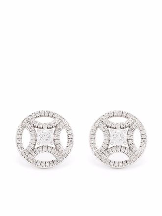 Loyal.e Paris boucles doreilles Perp&eacute;tuel.le en or blanc recycl&eacute; 18ct pav&eacute;es de diamants - Argent