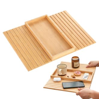 Generic Sofa Armlehne Tisch - Holz Faltbarer Organizer | Sofa Arm Getr&auml;nkehalter Tisch | f&uuml;r Sessel Wohnzimmer Studentenzimmer Schlafzimmer Getr&auml;nke Kaffee Be