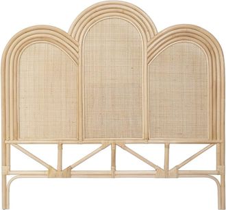 Vente-Unique Bett-Kopfteil 140 cm - Rattan - Holzfarben - JAKOBIA
