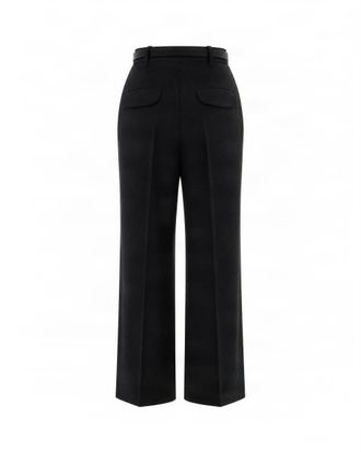 Elisabetta Franchi High-Waist Straight-Leg Tailored Trousers - Black