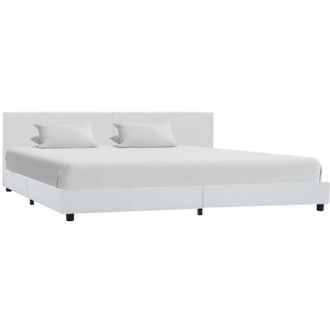 vidaXL Cadre de lit Blanc Similicuir 180x200 cm Vidaxl