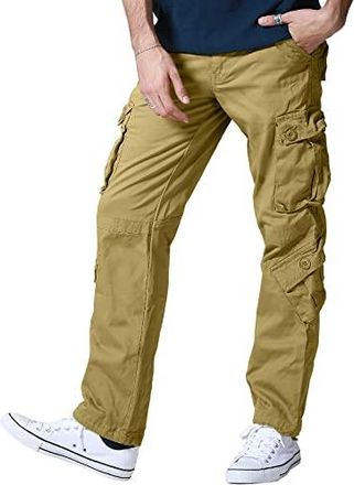 Match Pewter stick Pantalons Cargo pour Hommes 3357(3357 Kaki,35.5W x 32L,XL/34)
