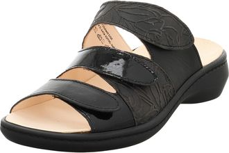 Think Think Camilla Damen chromfrei gegerbte nachhaltige Pantolette, SCHWARZ/Kombi 0000, 39 EU