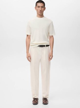 Mango Pantalon regular-fit fluide pinces beige - Homme - 38 - MANGO MAN