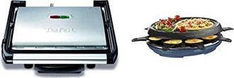 T-fal Gril viande et panini multifonction, 2000 W, Presse à paninis, Rangement & Raclette Colormania 3 en 1 Appareil à Raclette Grill et Crêpe, Revêtement A