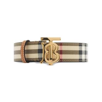 Burberry Femme, Accessoires, Beige, Taille: M Ceinture en Cuir &agrave; Motif Vintage Check