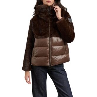Blauer Fanevil Eco Fur Nylon Jacket - Femme - Vestes - Brun - Taille: 40 FR