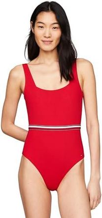 Tommy Hilfiger Maillot de Bain Femme One Piece Dos &Eacute;chancr&eacute;, Rouge (Primary Red), S