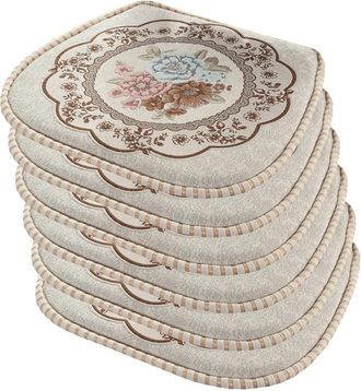 Generic Stuhlkissen für Esszimmerstühle 1er-/2er-/4er-/6er-/8er-Set Hufeisen-Stuhlpolster mit Bändern rutschfestes Sitzkissen für Küchenstühle mit Reißverschl