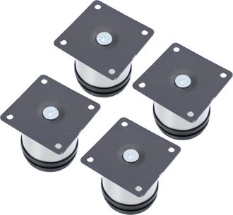 Soimiss ORFOFE 4 Stück Edelstahl Möbelbeine Verstellbare Tischbeine mit Rundem Design Robuste Schrankfüße und Kommodenfüße Einfache Montage für Haushaltstisch