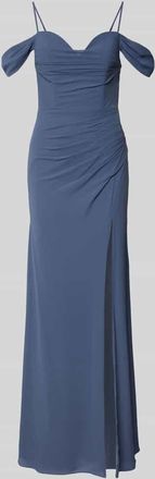 Mascara Abendkleid mit seitlichem Gehschlitz und Carmen-Ausschnitt