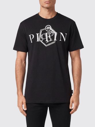 Philipp Plein T-shirt uni &agrave; col rond en coton avec logo
