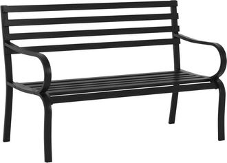 OUTSUNNY 2-Sitzer Gartenbank Sitzbank 240kg belastbar Bank Gartenmöbel für den Innen- und Außenbereich geeignet 127 x 58 x 82 cm Schwarz - Outsunny