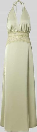 Neo Noir Maxikleid aus Satin mit Taillenband aus Spitze Modell Jasine