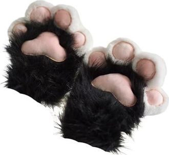 Generic Pantoufles en peluche avec pattes en fourrure - Chaussures confortables sur le th&egrave;me des animaux pour un usage domestique | Chaudes et douces, semelle