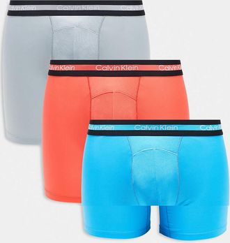 Calvin Klein Icon Active - 3er-Pack Boxershorts in Grau/Blau/Rot-Bunt