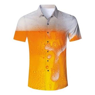 Generic Costume de carnaval pour homme - Chemise &agrave; manches courtes - Coupe droite - Chemise d&eacute;contract&eacute;e avec boutonni&egrave;re - Chemise d&eacute;t&eacute; Streetwear Y2K - Chem