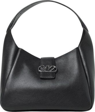 Emporio Armani Femme, Sacs, Noir, Taille: ONE Size Sac Hobo en Cuir Chic