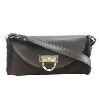 Ferragamo Pre-owned Leder Schultertasche - - Pre-owned - Damen - Braun - ONE SIZE