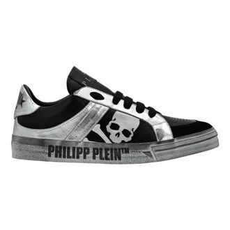 Philipp Plein unisex, Chaussures, Noir, Taille: 38 EU Lo-Top Leather Baskets Retrokickz