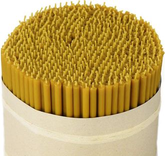 NKlaus 3kg. Bienenwachs Altarkerzen Kirchenqualit&auml;t d&uuml;nne Kerzen Ritualkerzen - Bienenwachskerzen Gelb (ca. 750 St&uuml;ck) 36261