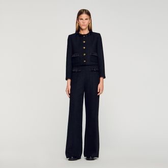 Sandro Pantalon de tailleur en tweed