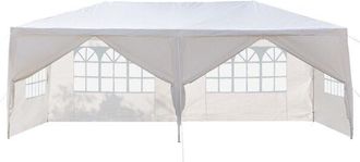 Soges Soges - Tente de r&eacute;ception ext&eacute;rieure 10x20 avec 6 parois lat&eacute;rales amovibles,tonnelle de mariage imperm&eacute;able pour patio,blanc