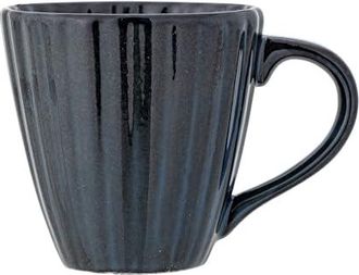 Bloomingville Latina Becher, Steingut, D8,5xH8,5 cm, 220 ml (Dunkelblau)