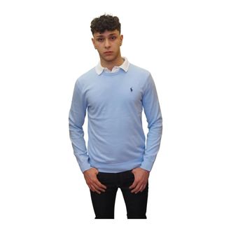 Ralph Lauren Office Blue Rundhalsausschnittshirt aus Pima-Baumwolle - S - - Knitwear - Herren - Blau - M