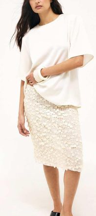NA-KD Jupe longueur genou &agrave; sequins - Jaune clair-Neutral