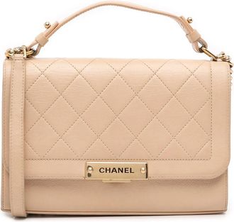 Chanel Hobo Bags - Medium Quilted Calfskin Label Click Flap - Gr. unisize - in Braun - für Damen