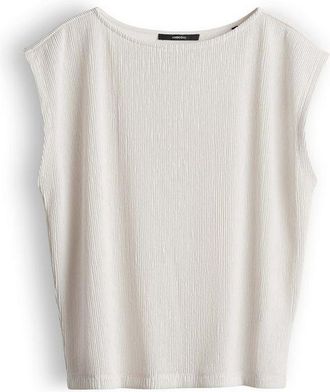someday Kurzarmshirt Keldine aus Jersey mit Plisseestruktur Elastischer Komfort mit softem Griff