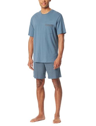 Schiesser Herren Schlafanzug kurz Rundhals-Comfort Nightwear Pyjamaset, Chilli rot_180261, 62